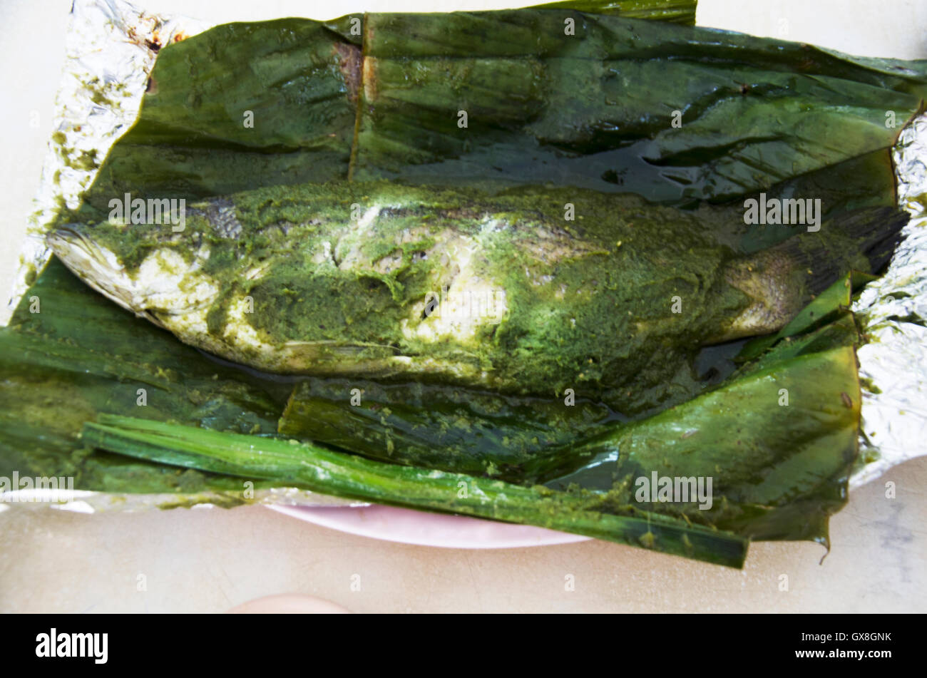 Barramundi fish burn with mix many herb yala style for sale at Yala ...