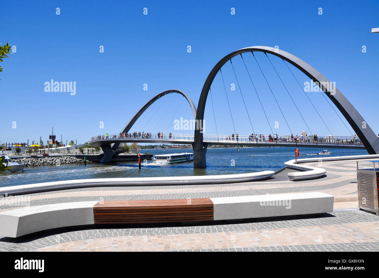 Perth,WA,Australia-February 13,2016:View of the Elizabeth Quay bridge ...