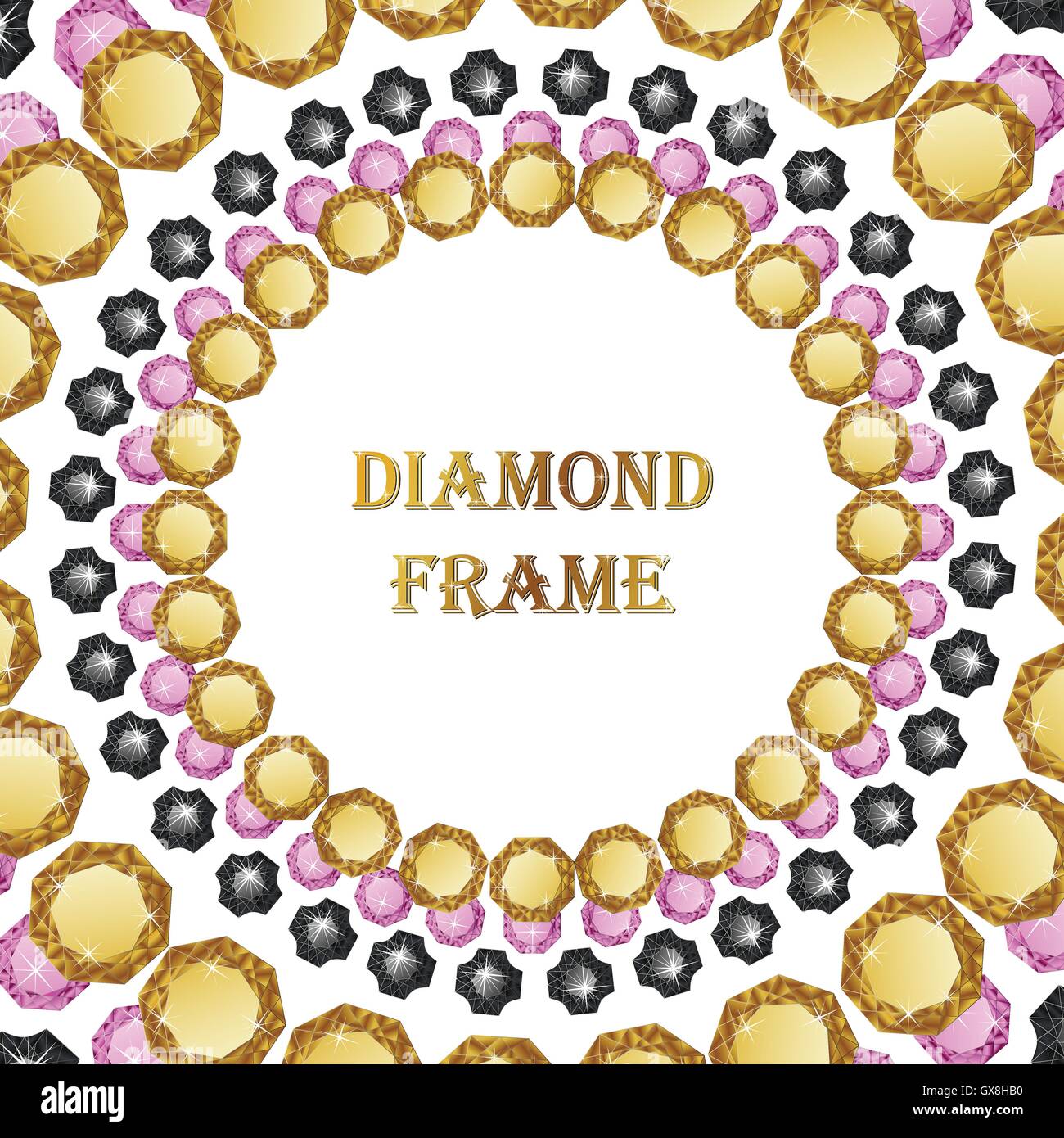 Jewels circle white background Stock Vector Images - Alamy