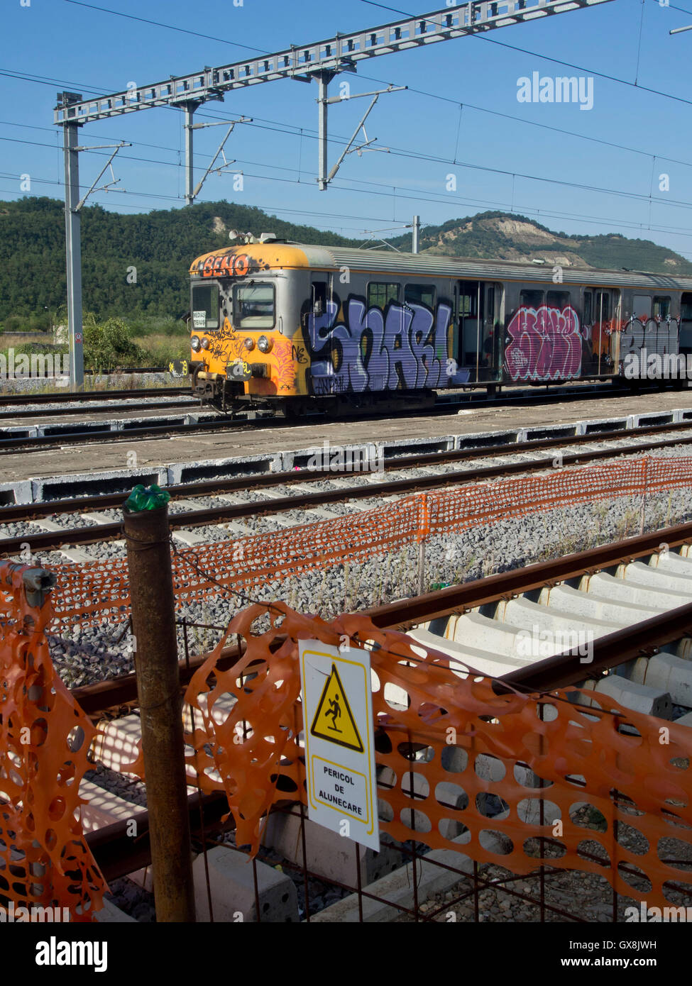 Run down train station under renovation with European Union funding ...
