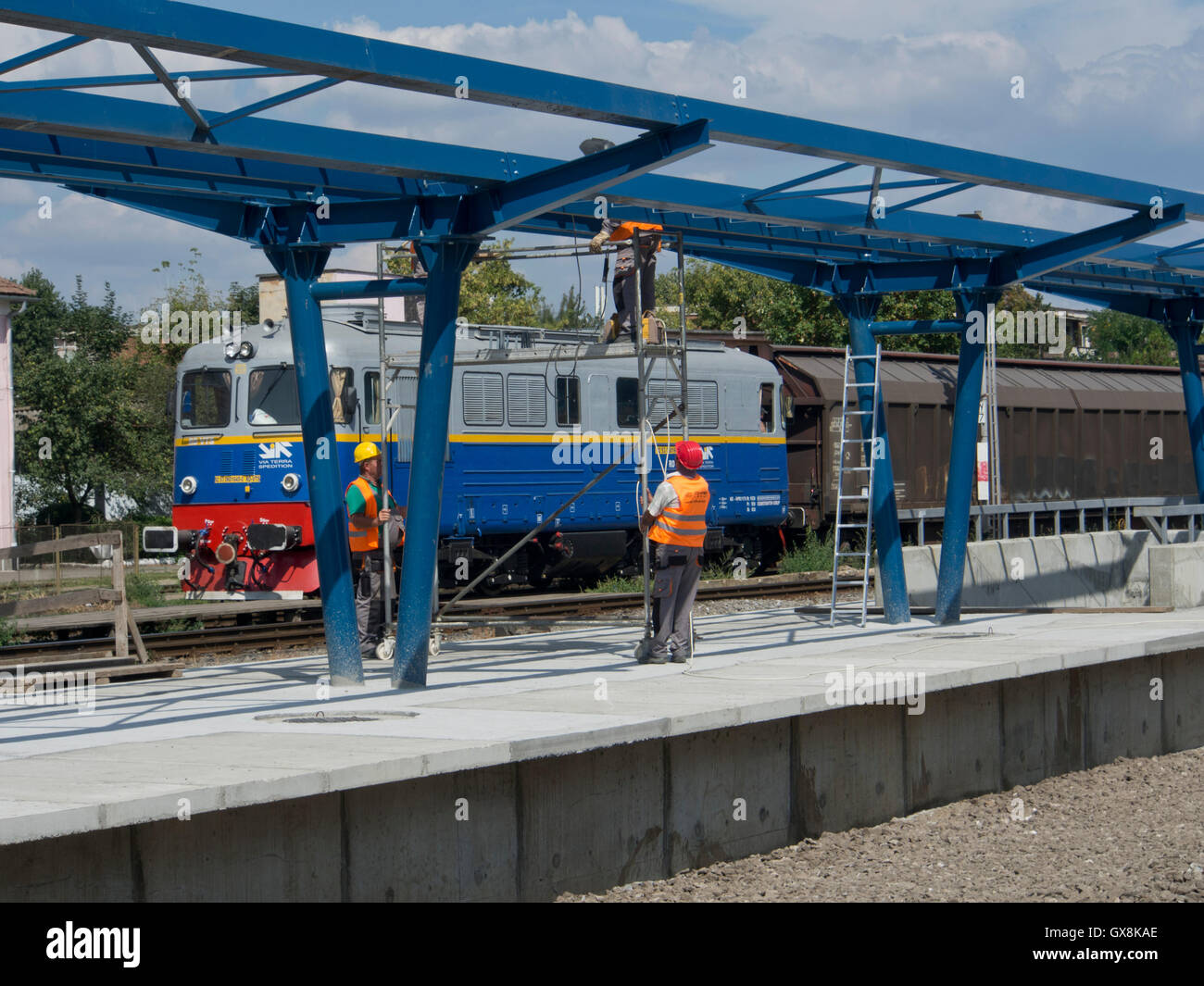 Run down train station under renovation with European Union funding ...