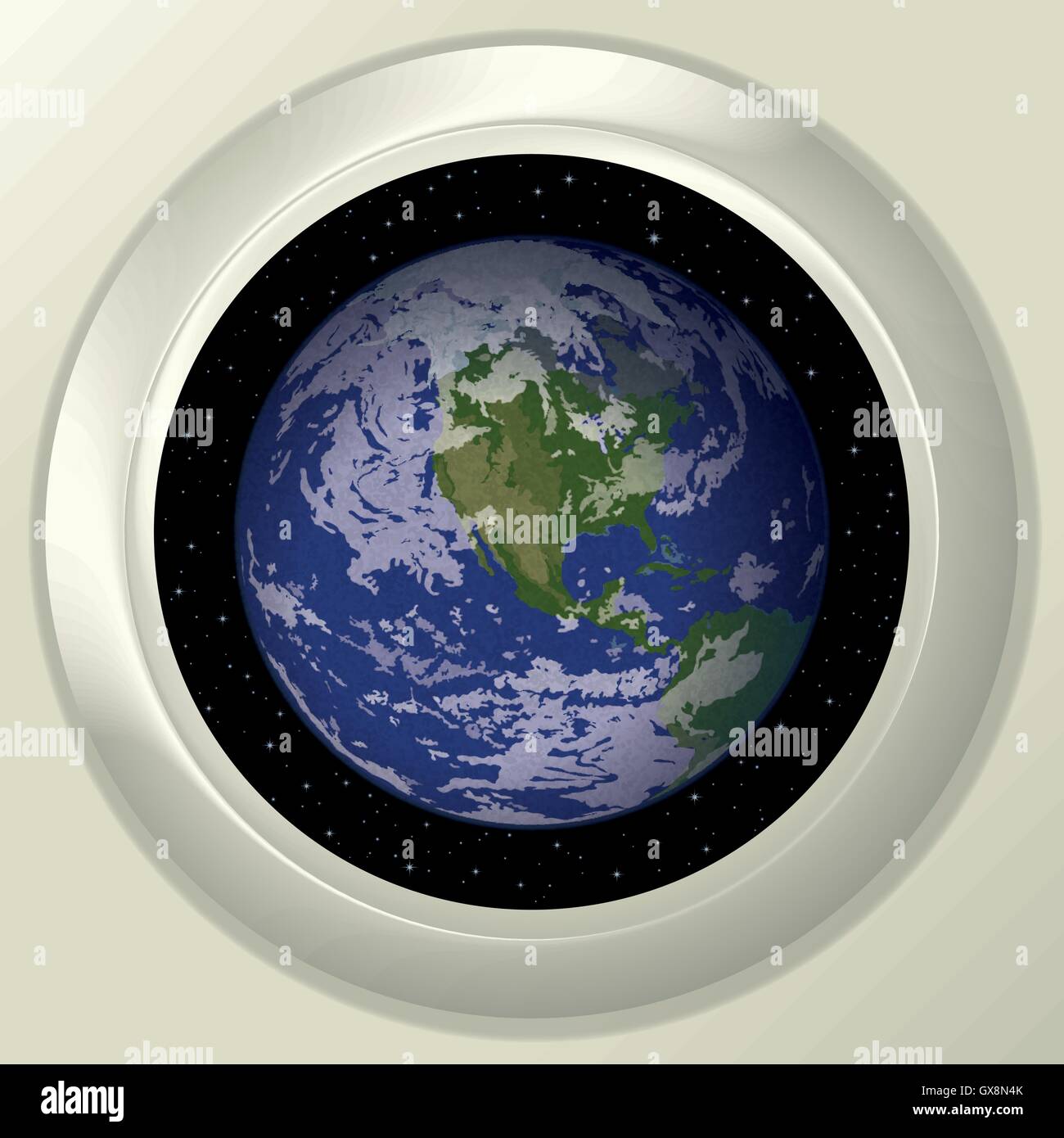 Earth and space in window Stock Vector Image & Art - Alamy