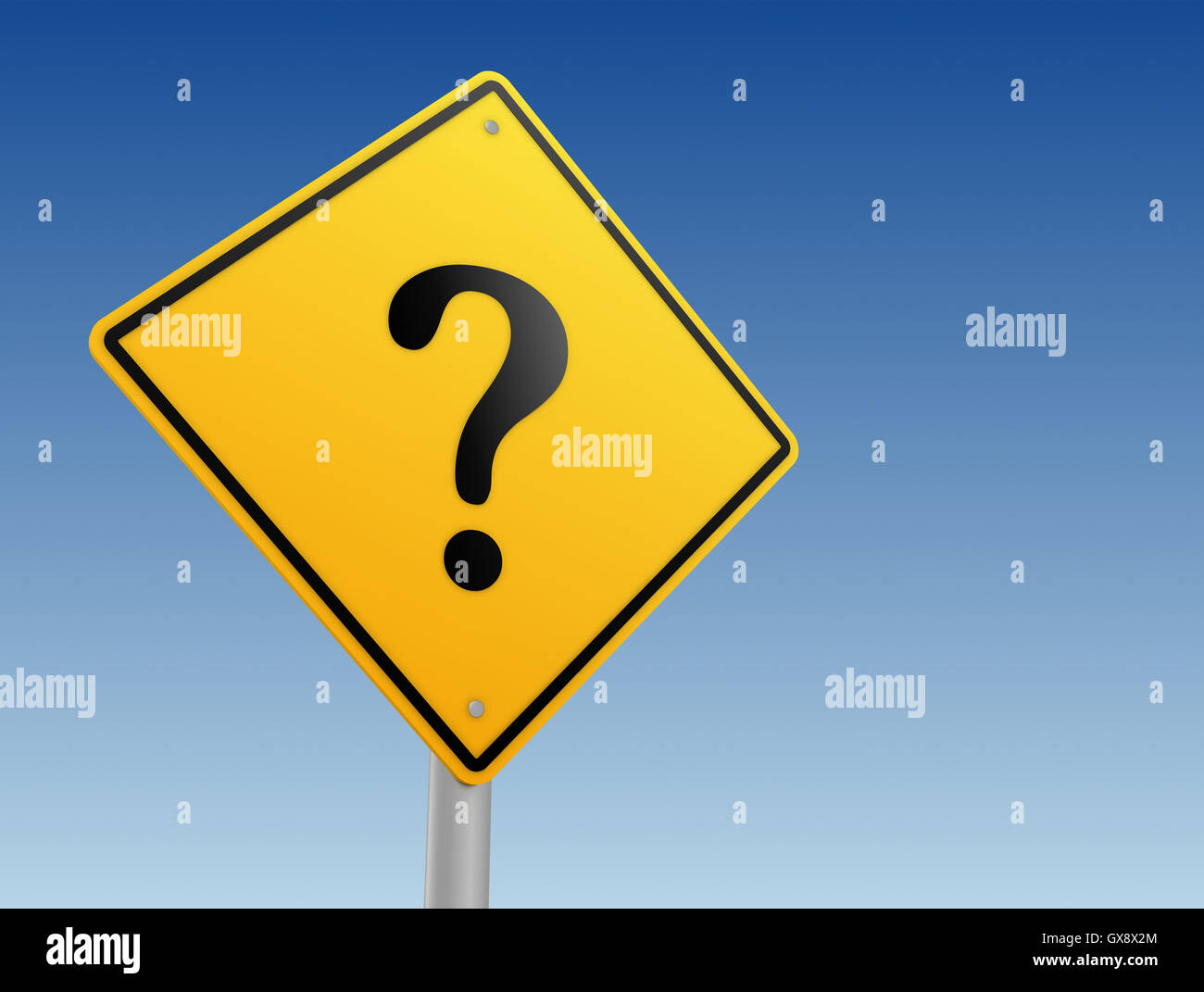 question direction sign concept 3d illustration Stock Photo - Alamy