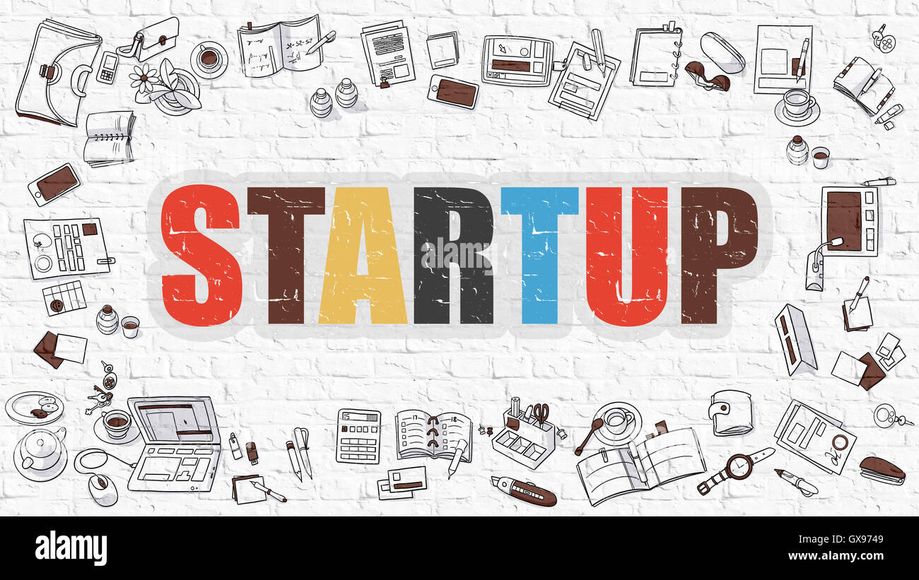 Startup in Multicolor. Doodle Design Stock Photo - Alamy
