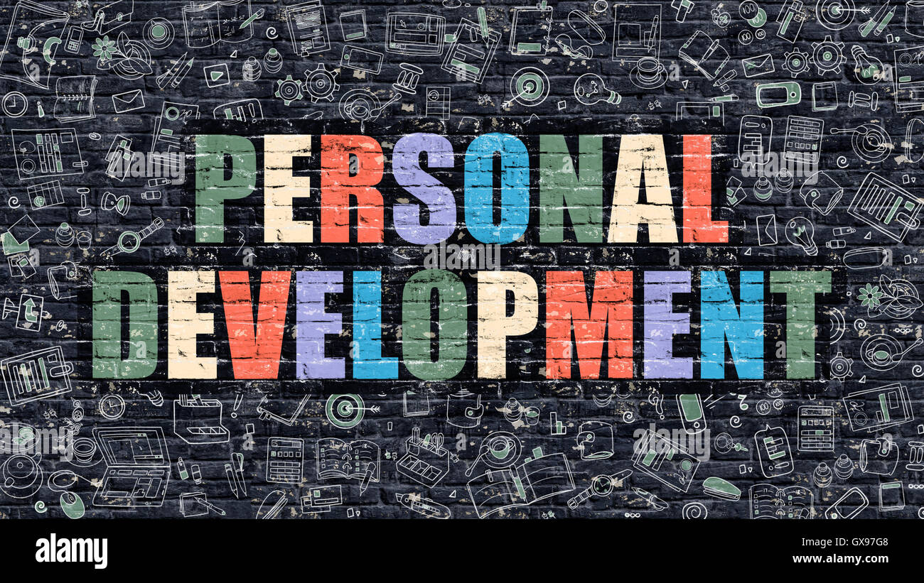 Personal Development on Dark Brick Wall Stock Photo - Alamy