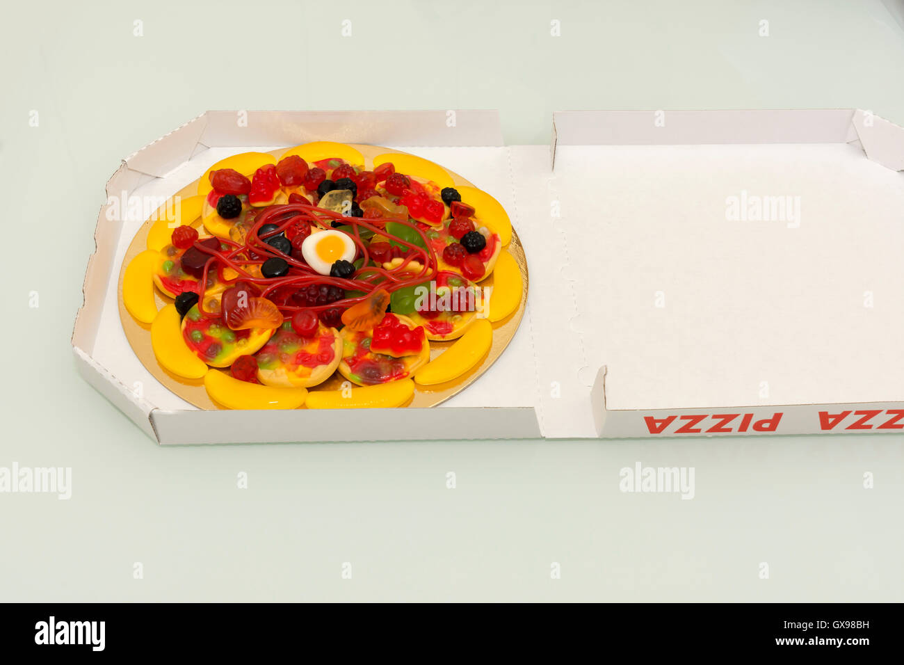 sweet pizza made of chewy candy Stock Photo - Alamy