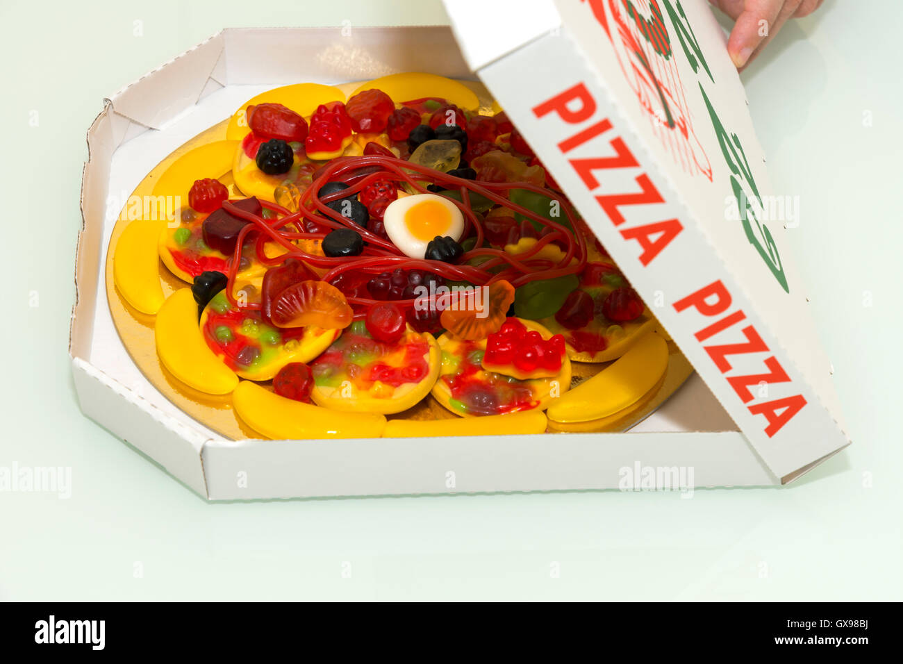 sweet pizza made of chewy candy Stock Photo - Alamy
