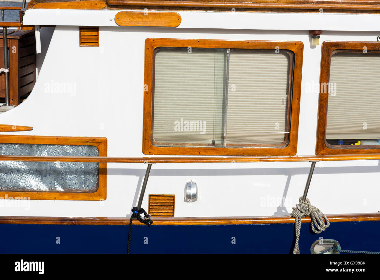 Wooden windows of a fishing boat in Mandal in Norway Stock Photo - Alamy