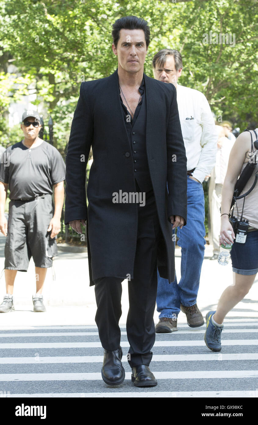 On the set of 'The Dark Tower' in NYC Featuring: Matthew McConaughey ...