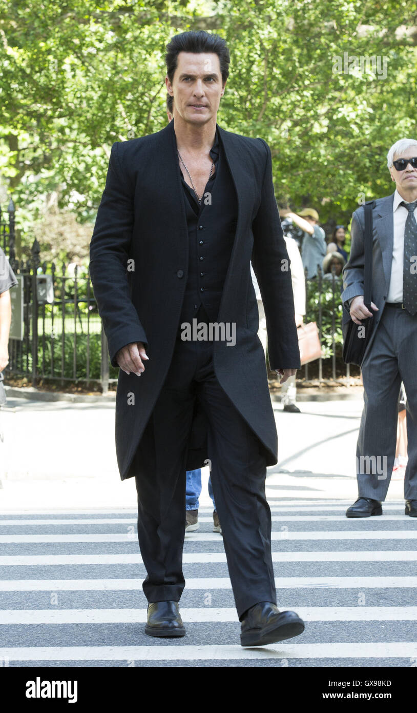 On the set of 'The Dark Tower' in NYC Featuring: Matthew McConaughey ...