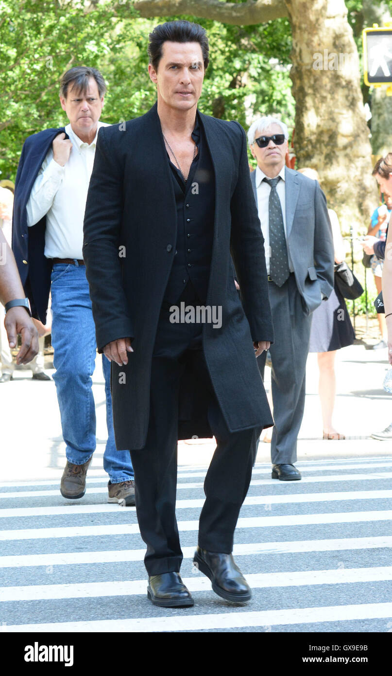 On the set of 'The Dark Tower' in NYC Featuring: Matthew McConaughey ...