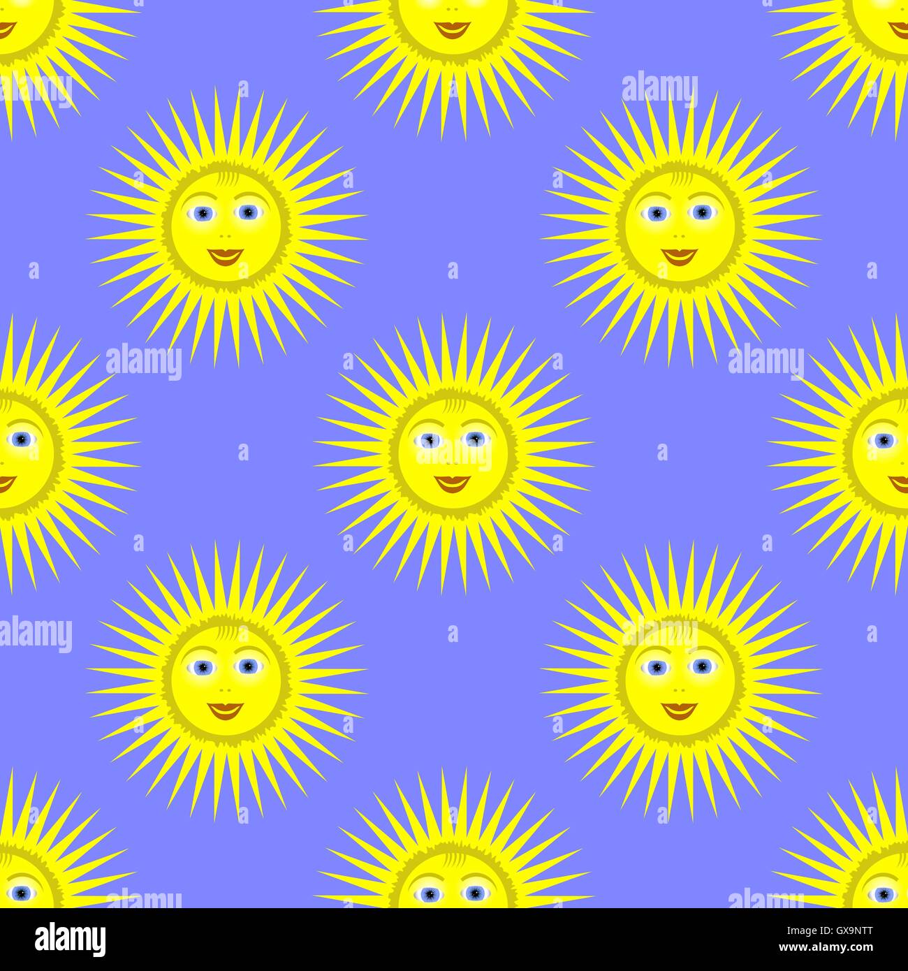 Smiling Yellow Sun Seamless Pattern Stock Vector Image & Art - Alamy