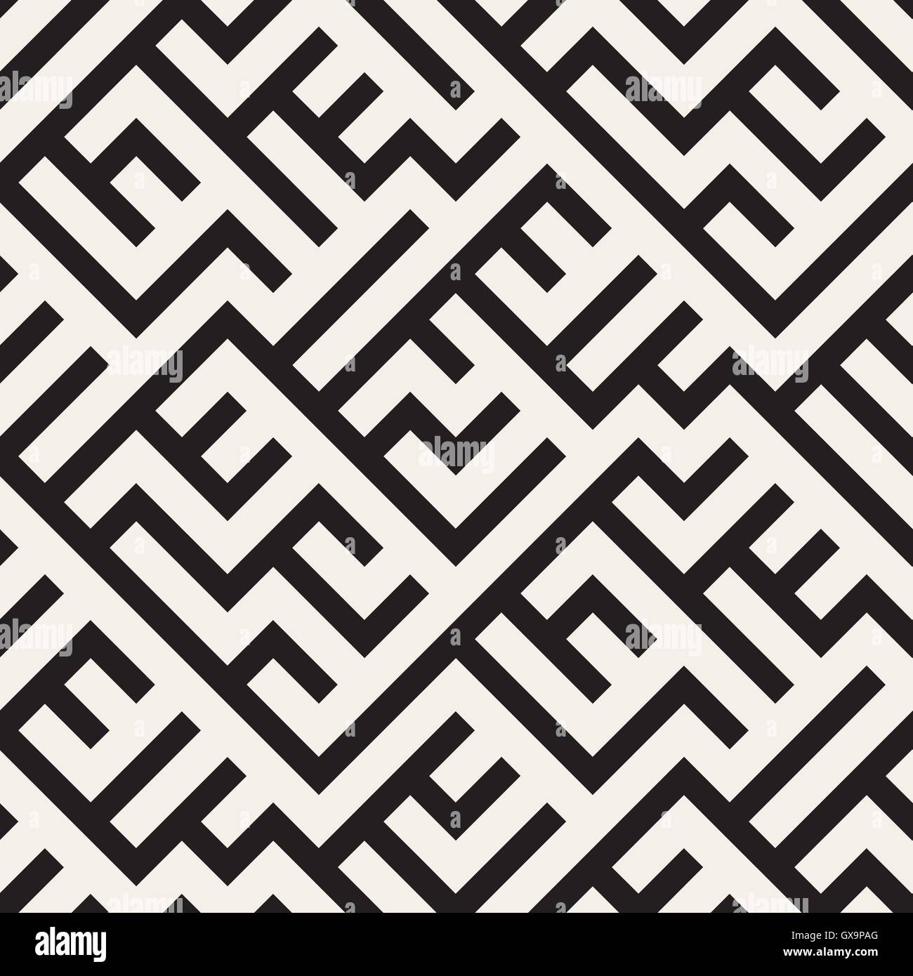 Vector Seamless Black And White Irregular Diagonal Lines Pattern Stock ...