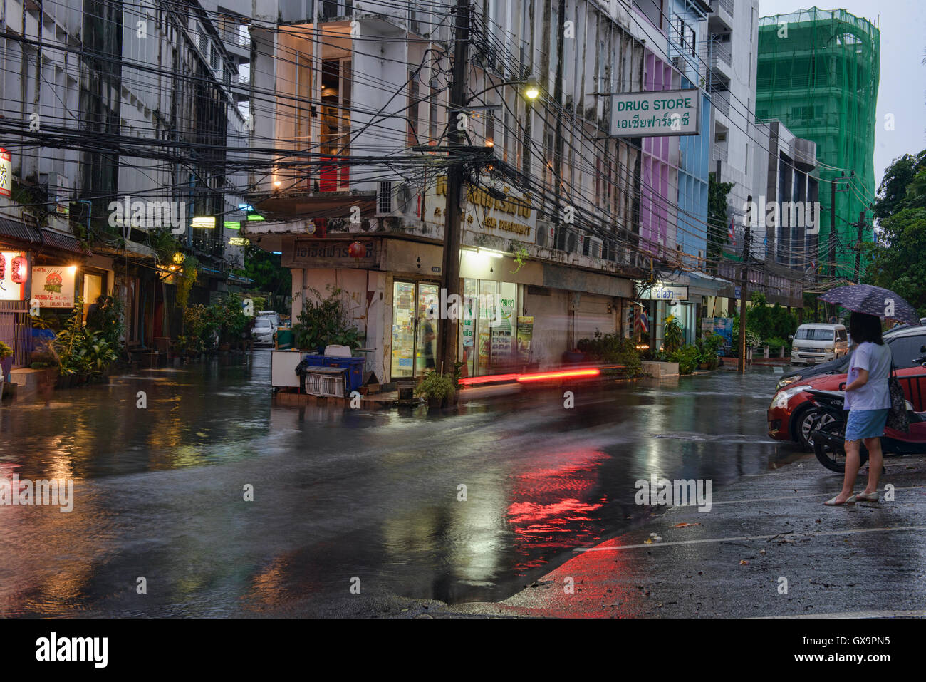 Riding through the flood, Bangkok, Thailand Stock Photo - Alamy