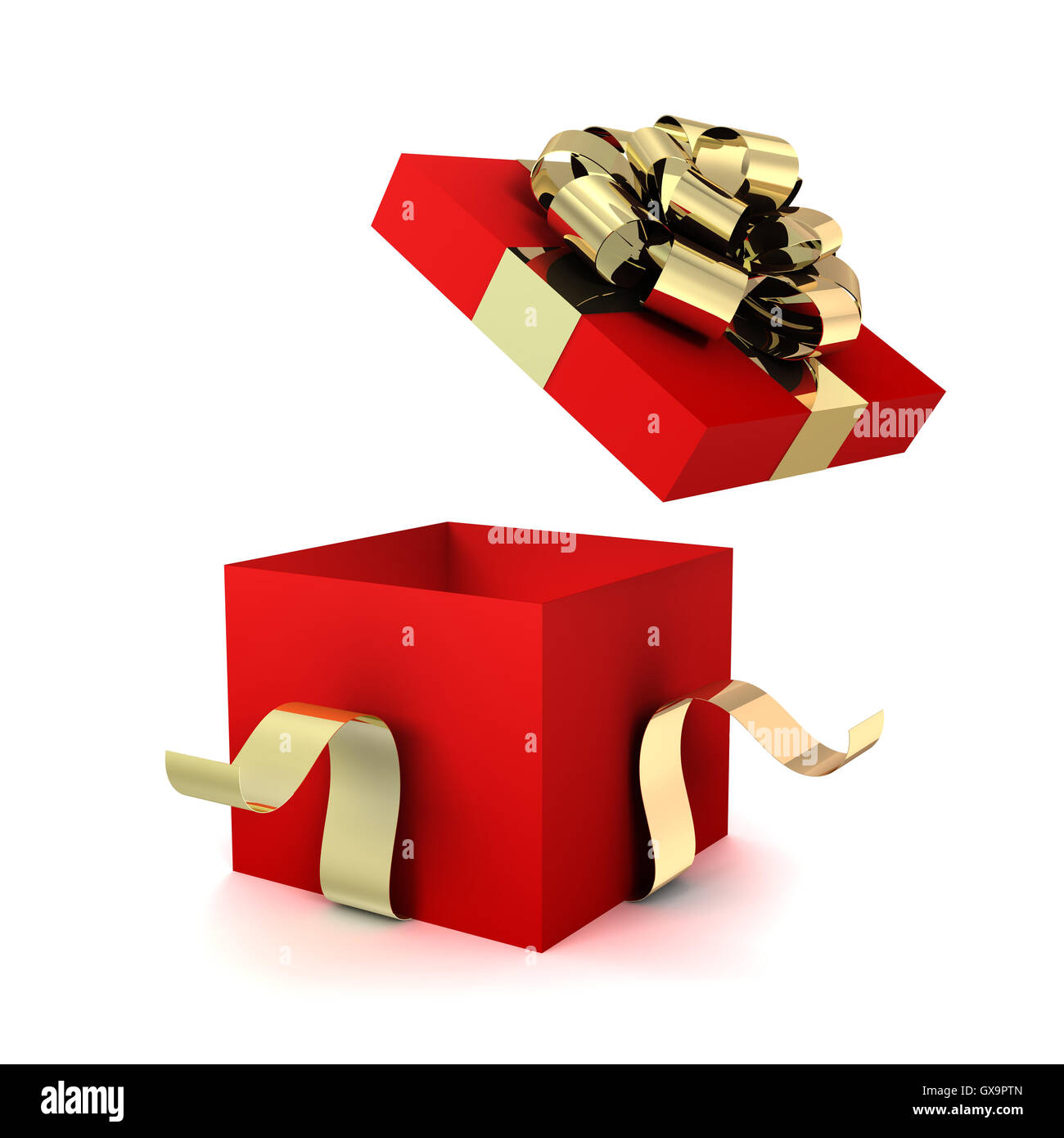 opened gift box concept 3d illustration Stock Photo - Alamy