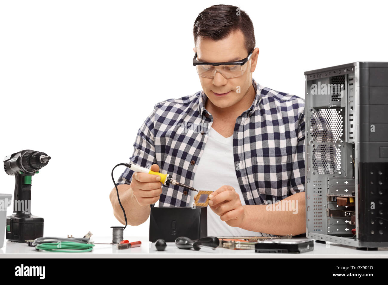 Computer Technician At Work