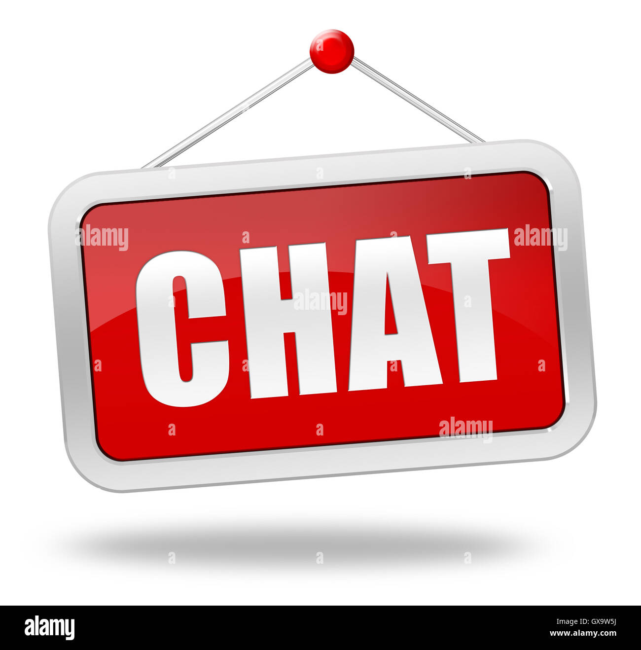 chat badge concept 3d illustration Stock Photo - Alamy