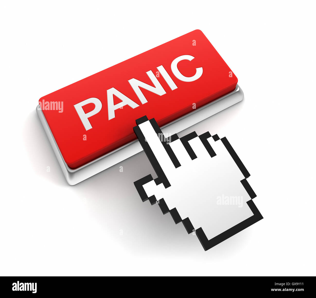 panic push button concept 3d illustration Stock Photo - Alamy