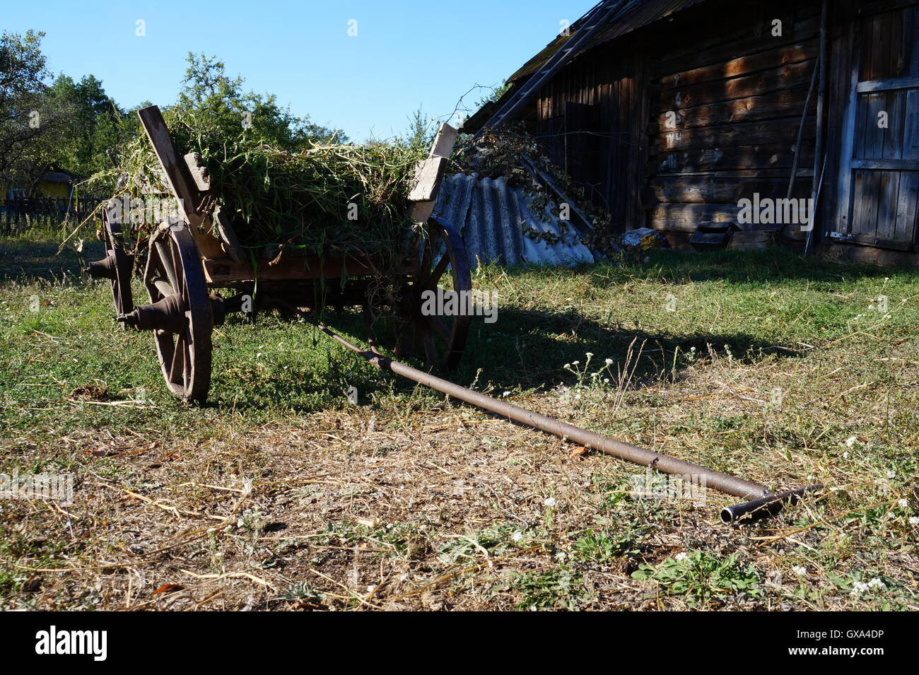 Old wooden wagon timber, industry, west carrying car Stock Photo - Alamy