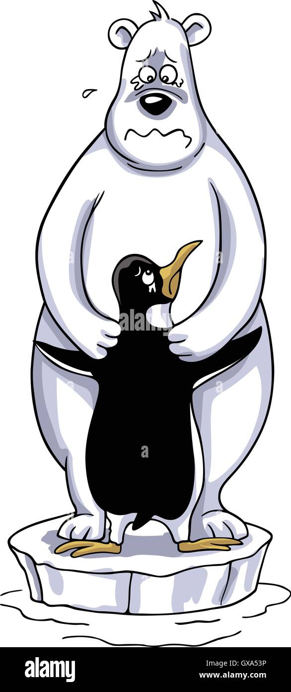 Penguin And Polar Bear Hug