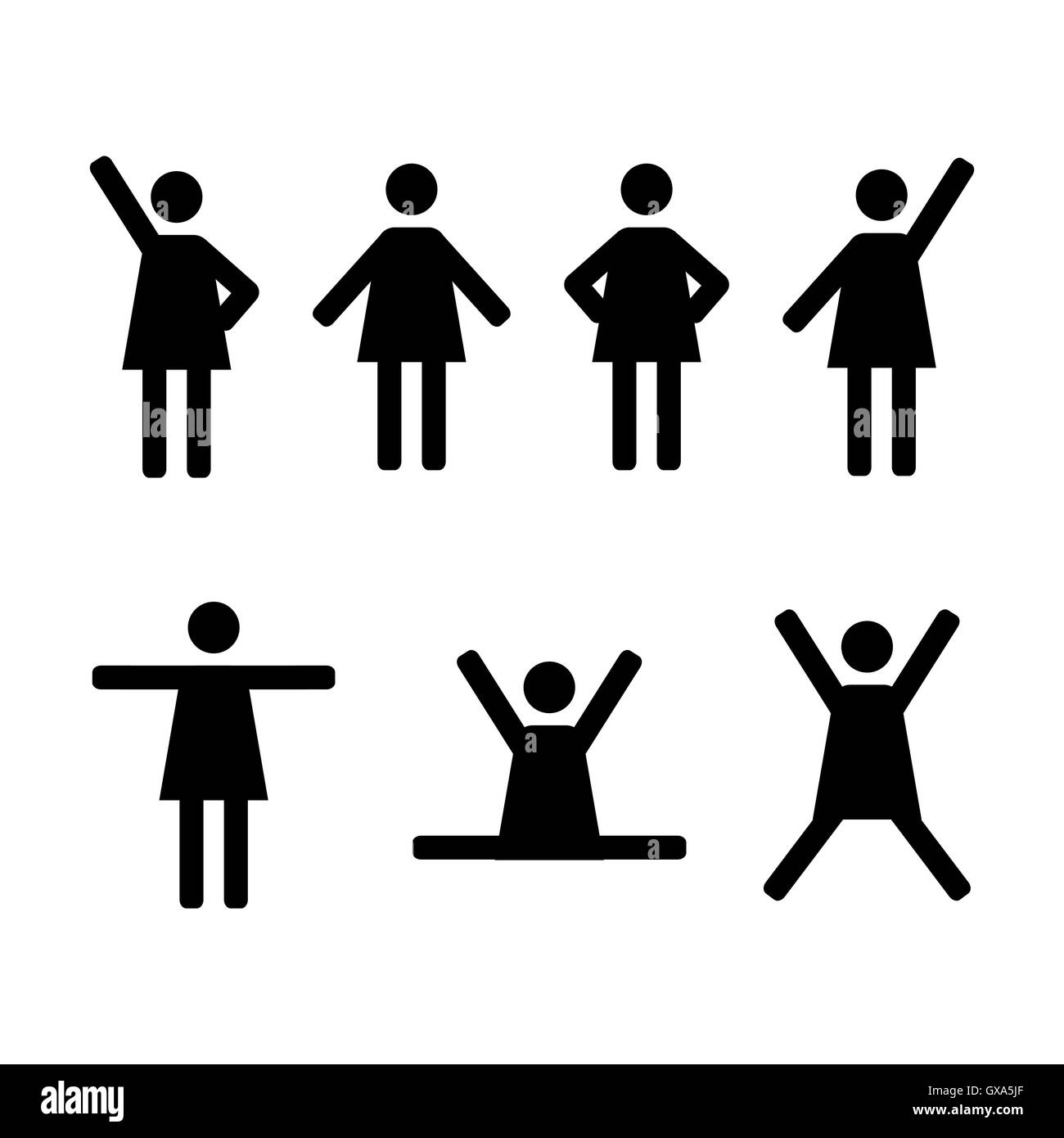 Exercise stick figure set hi-res stock photography and images - Alamy