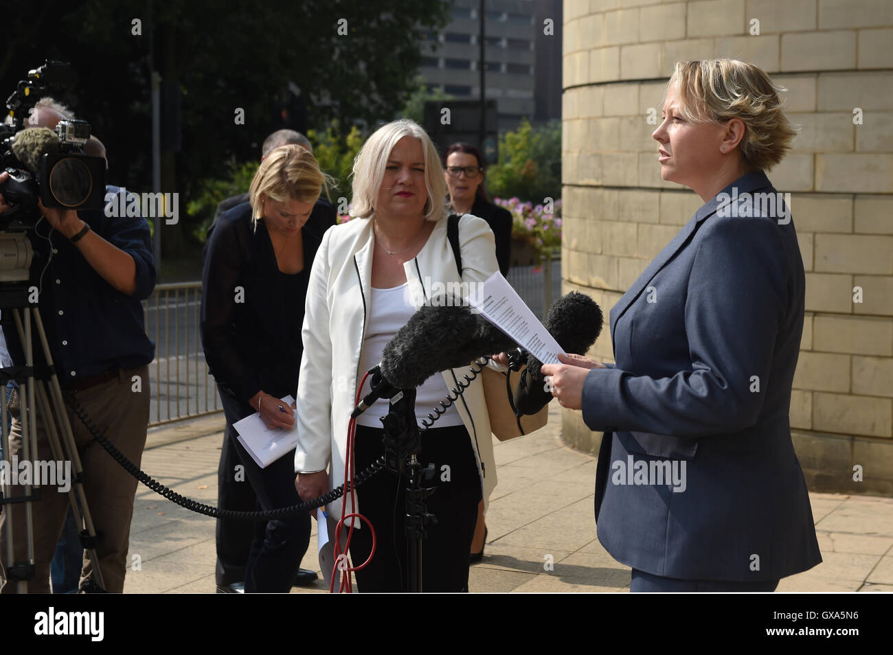 Jen Helm, Detective Chief Inspector of Northamptonshire Police reads a ...