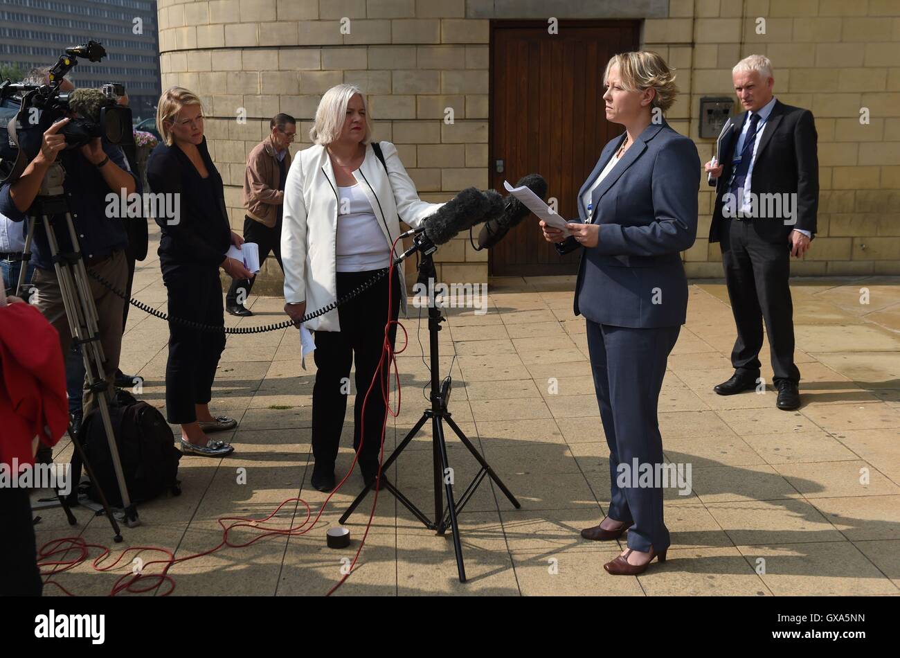 Jen Helm, Detective Chief Inspector of Northamptonshire Police reads a ...