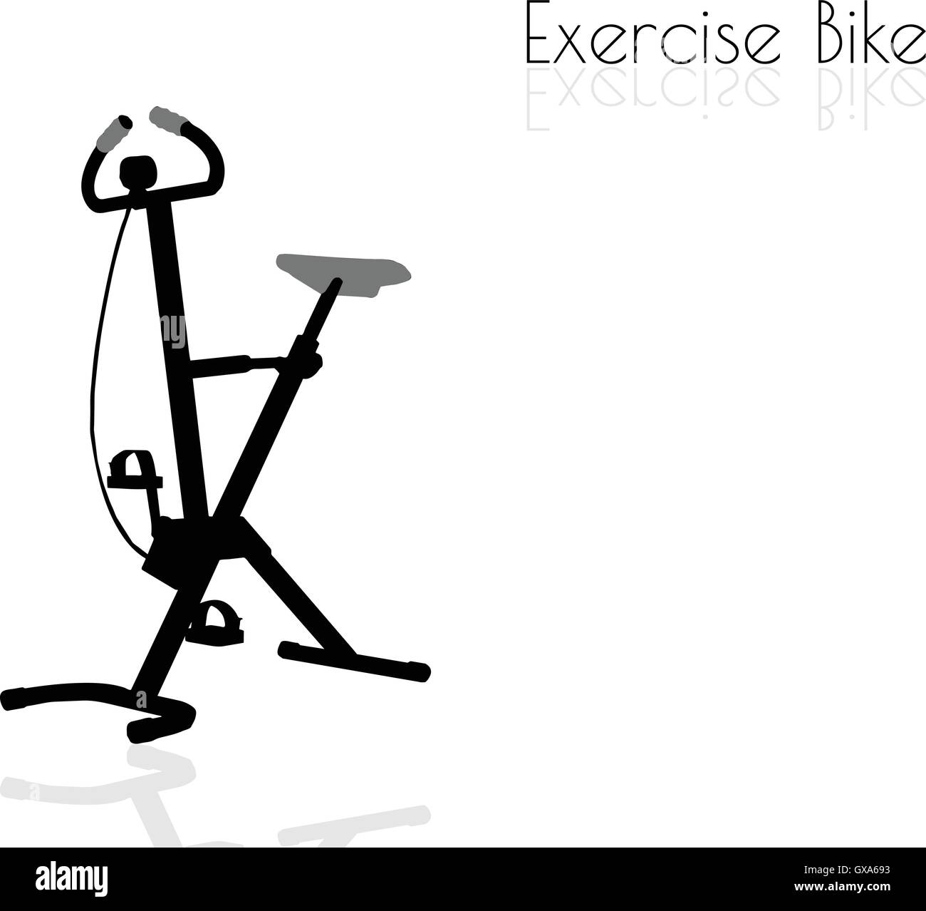EPS 10 vector illustration of exercise bike on white background Stock ...
