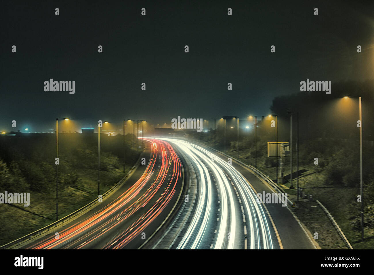 Trees by motorway hi-res stock photography and images - Alamy