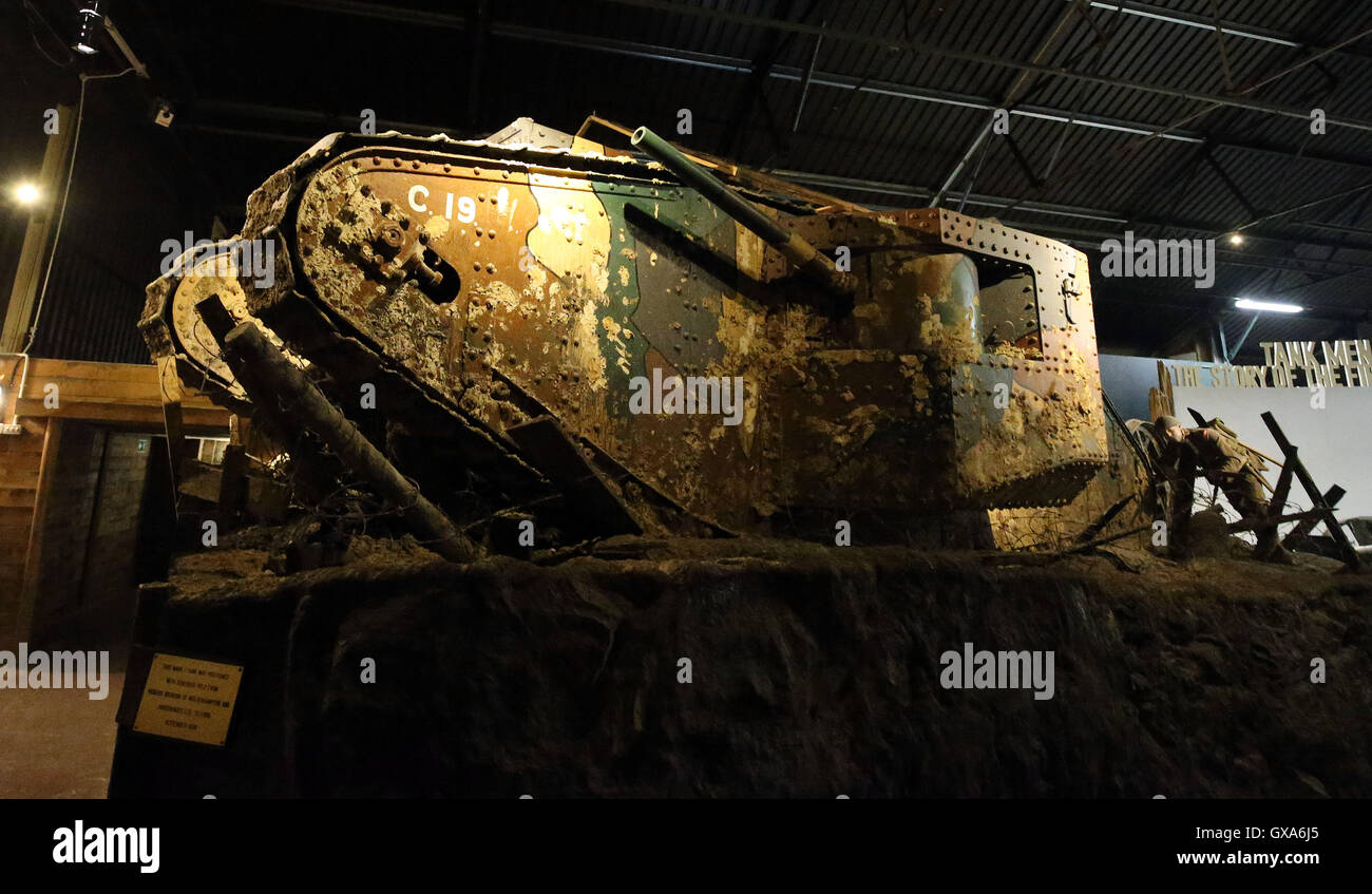 The original World War One tank which is on display at the Bovington ...