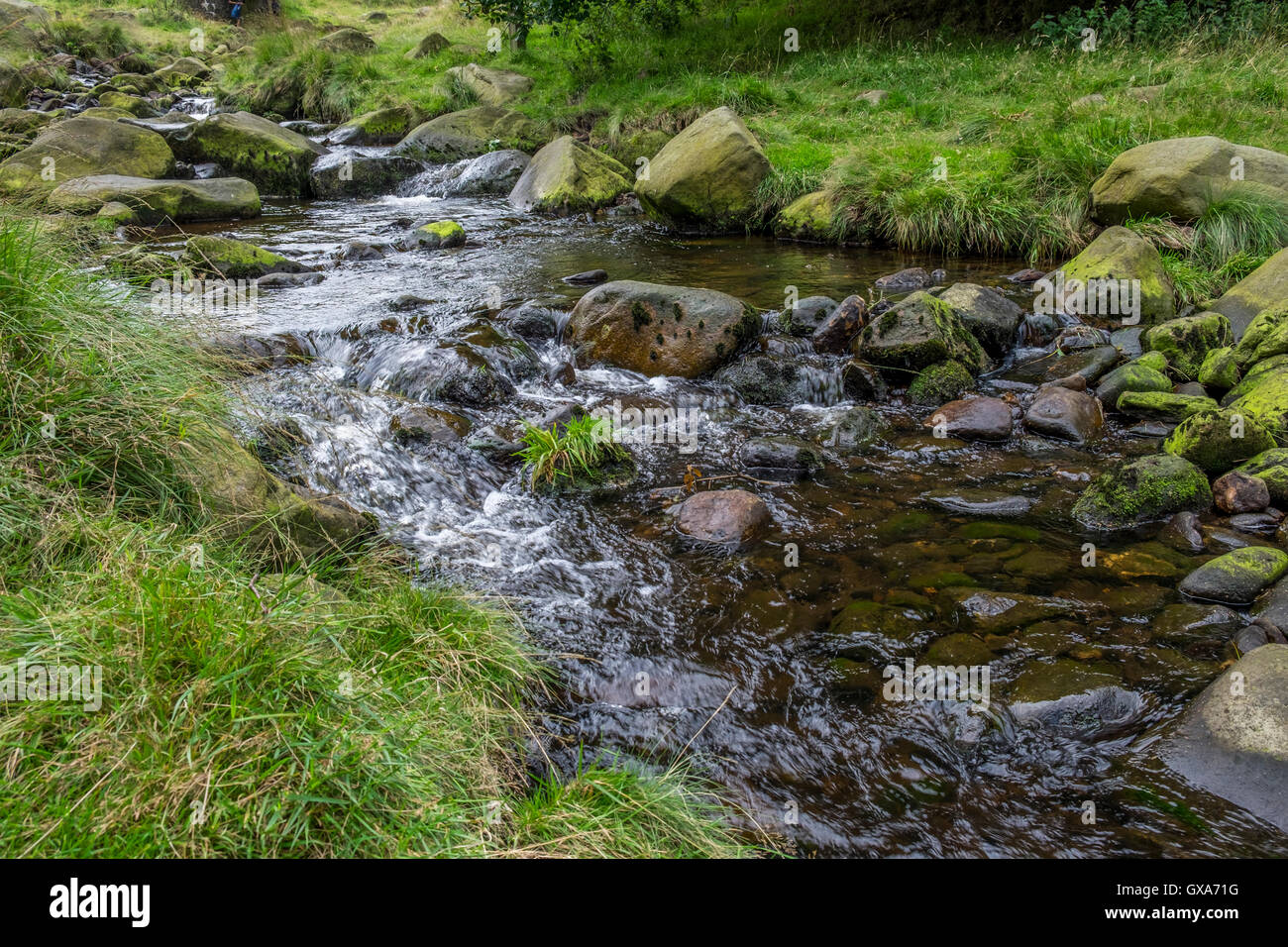 Small river mountain running between hi-res stock photography and ...