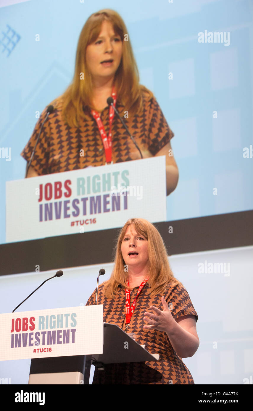 Michelle Stanistreet,General secretary of the NUJ,addresses the TUC ...