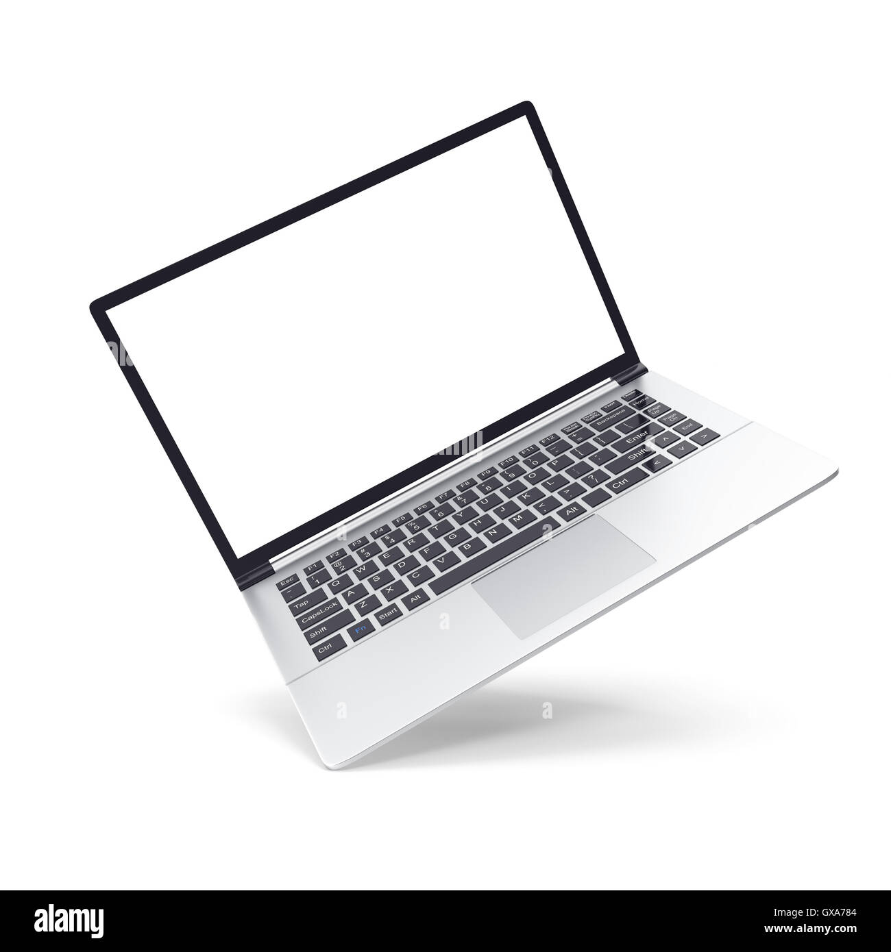 Laptop isolated on white background. 3d illustration Stock Photo - Alamy