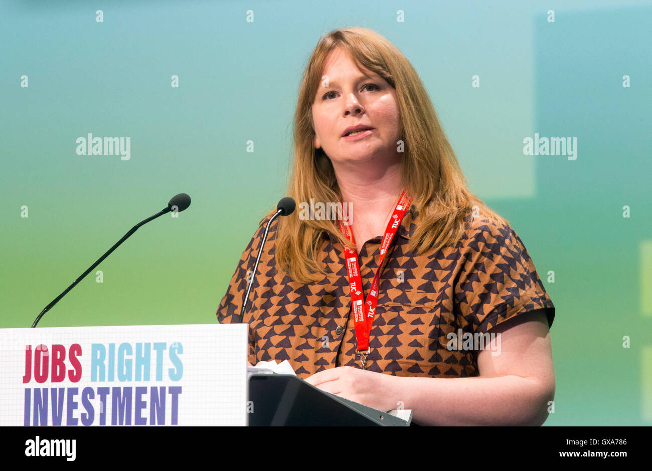 Michelle Stanistreet,General secretary of the NUJ,addresses the TUC ...