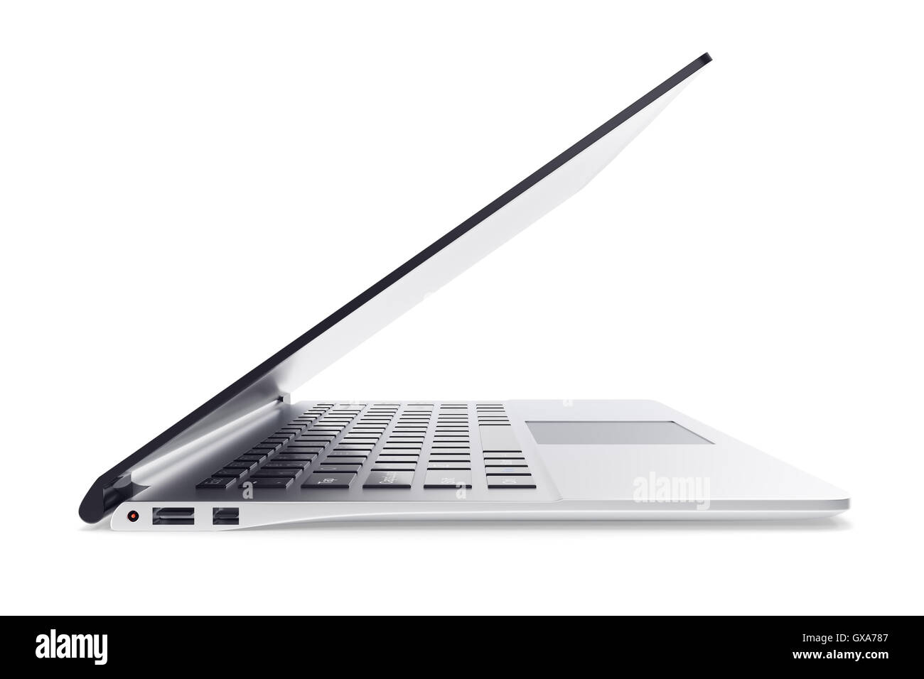 Laptop isolated on white background, view side. 3d illustration Stock ...