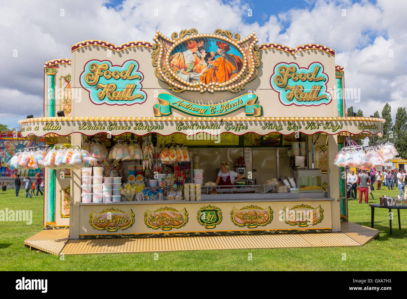 Sweet and candy stall at an outdoor event in a public park, Birmingham ...