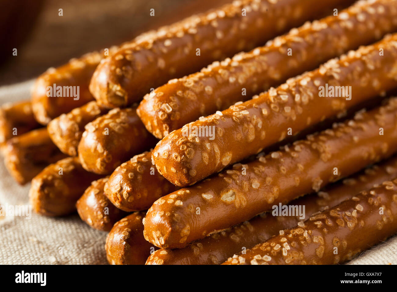 Crunchy Salty Pretzel Rods Ready to Eat Stock Photo - Alamy