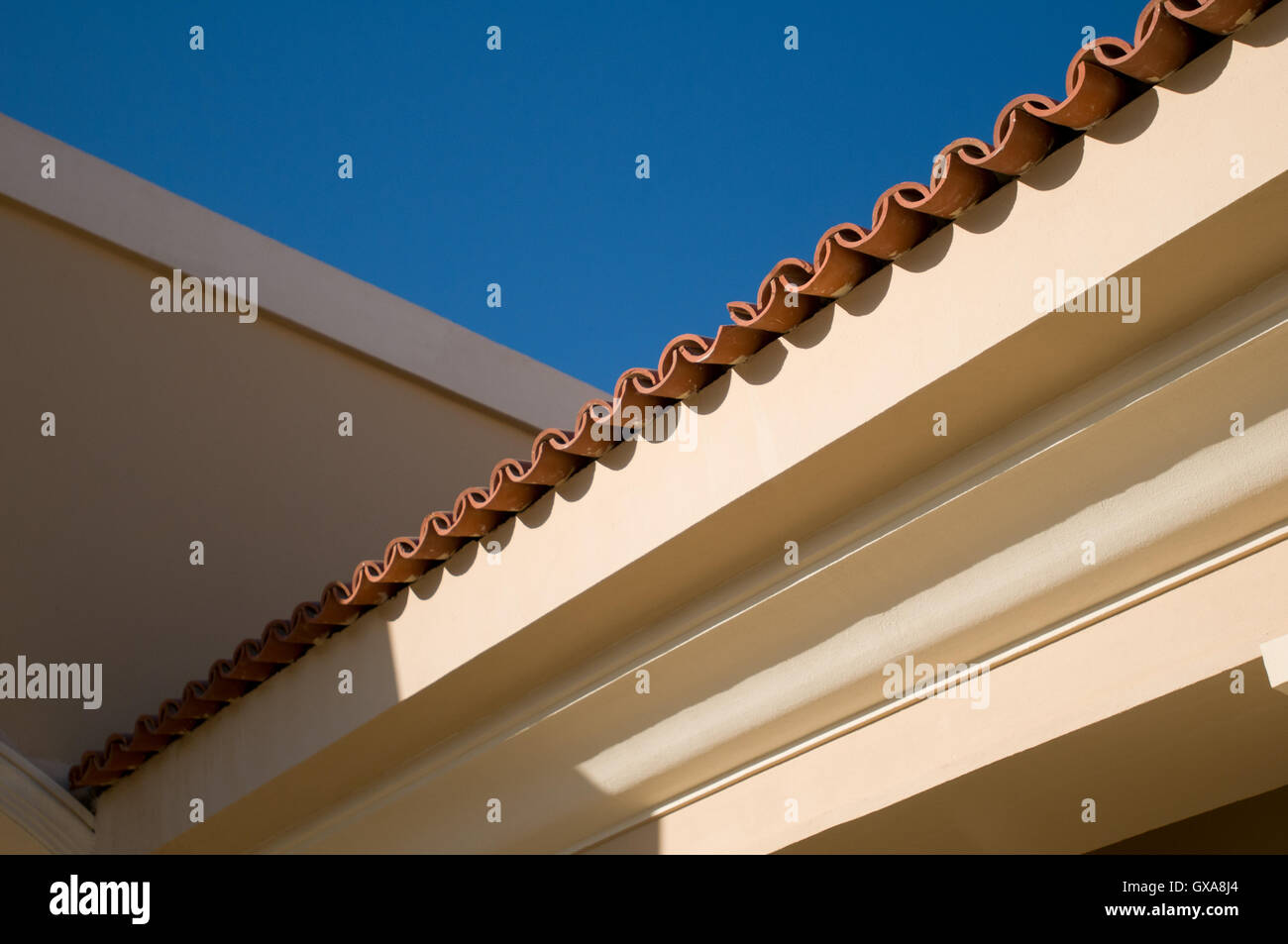 Slope of roof and blue sky at summer Stock Photo - Alamy