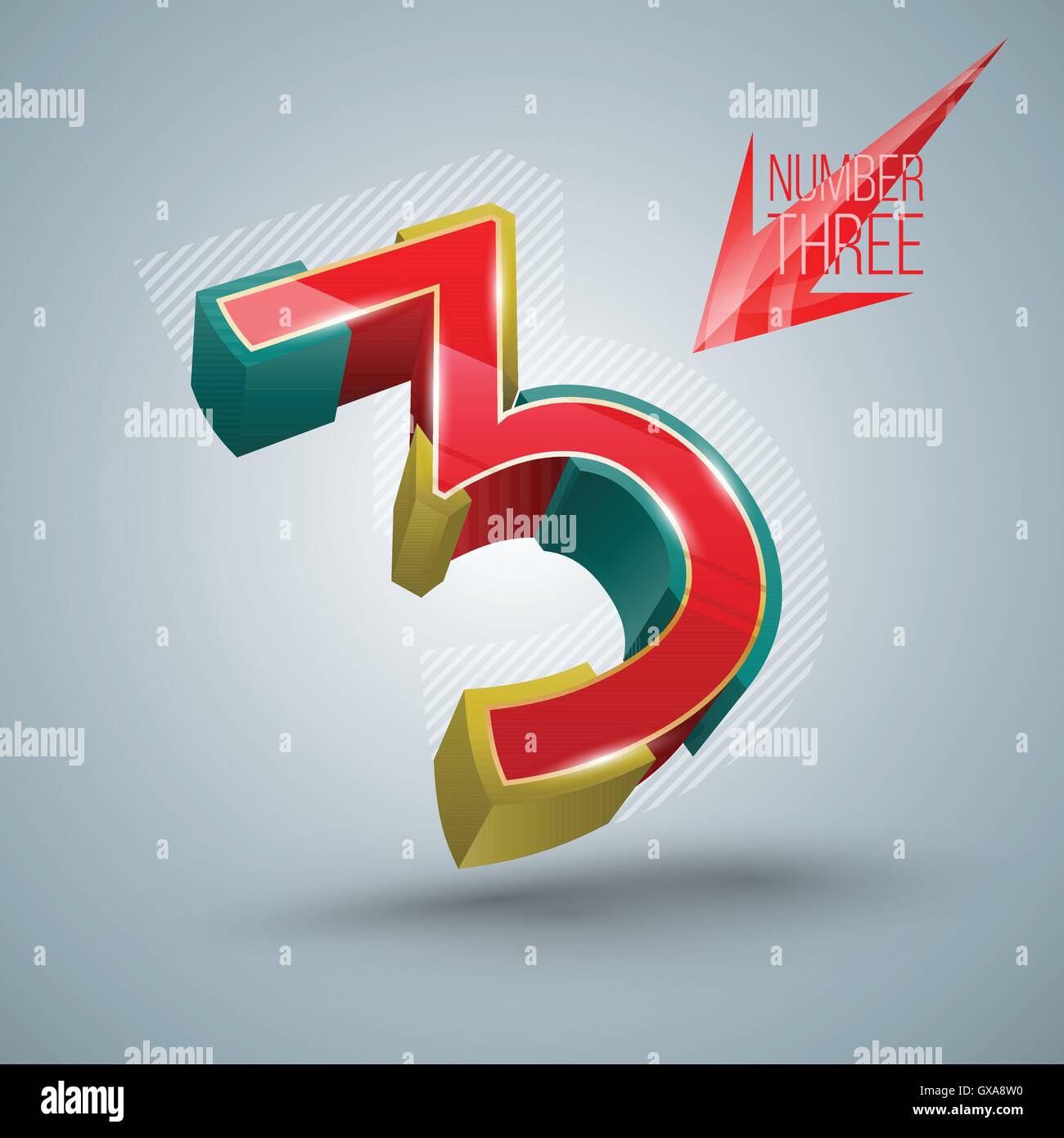 Vector Number 3D style. Vector illustration Stock Vector Image & Art ...