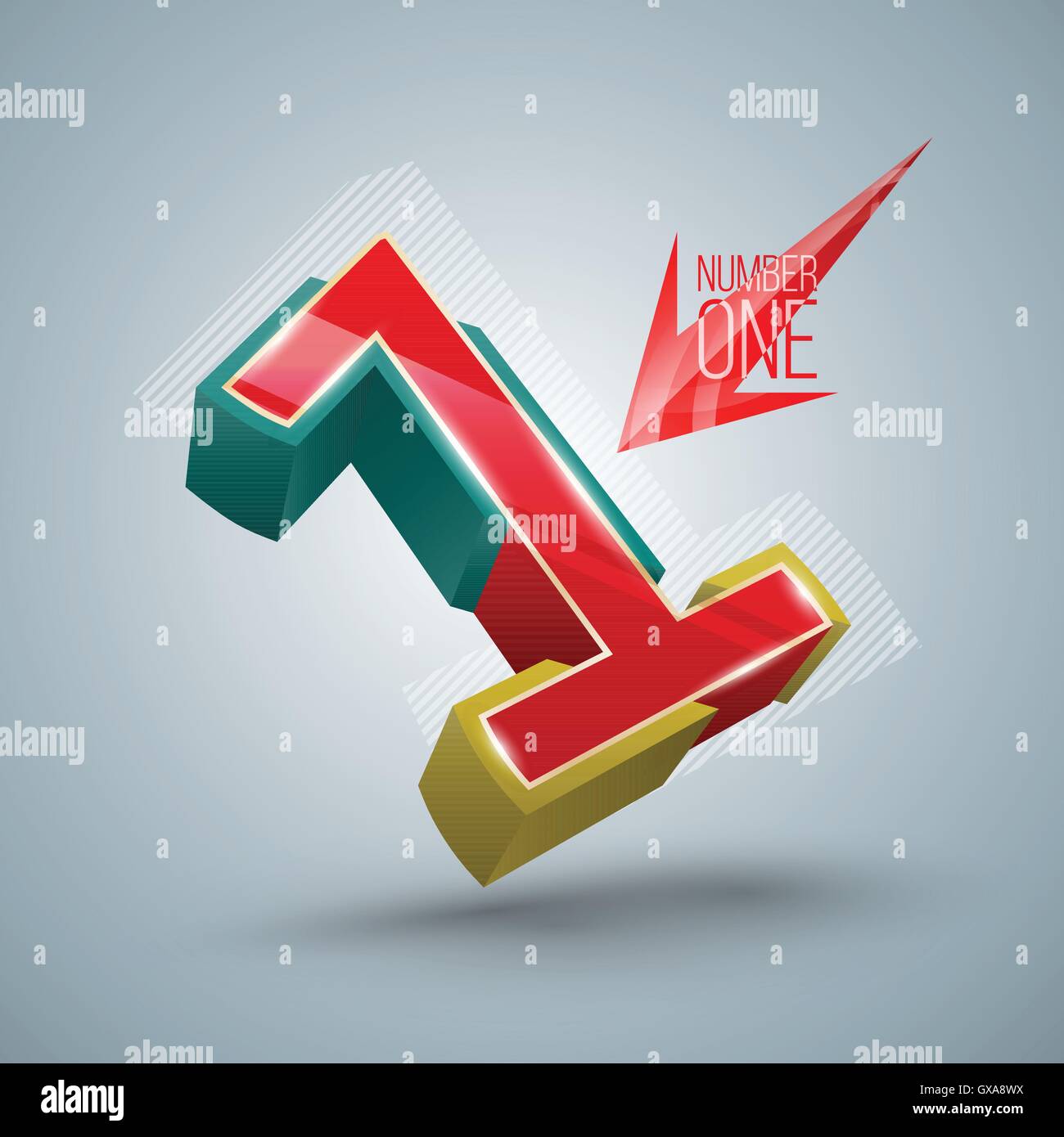 Vector Number 3D style. Vector illustration Stock Vector Image & Art ...