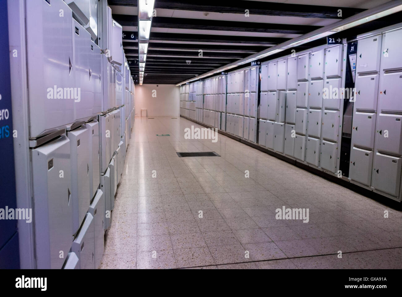 Copenhagen, Denmark, inside Locker Room, Central Train Station, General View, Empty Stock Photo ...