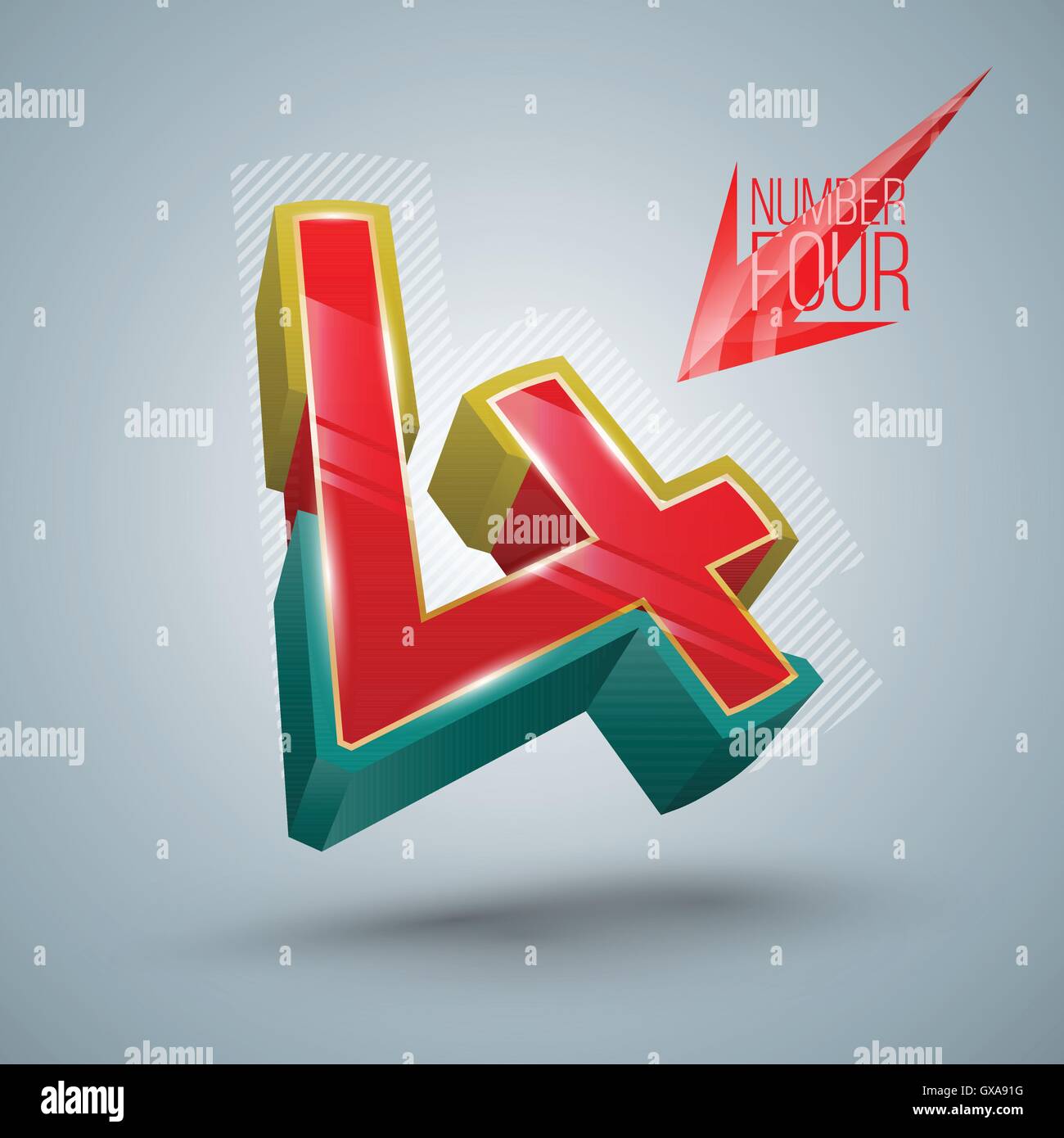 Vector Number 3D style. Vector illustration Stock Vector Image & Art ...
