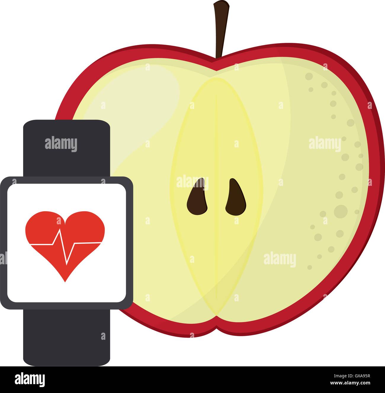 apple and heart rate wrist monitor icon Stock Vector Image & Art - Alamy