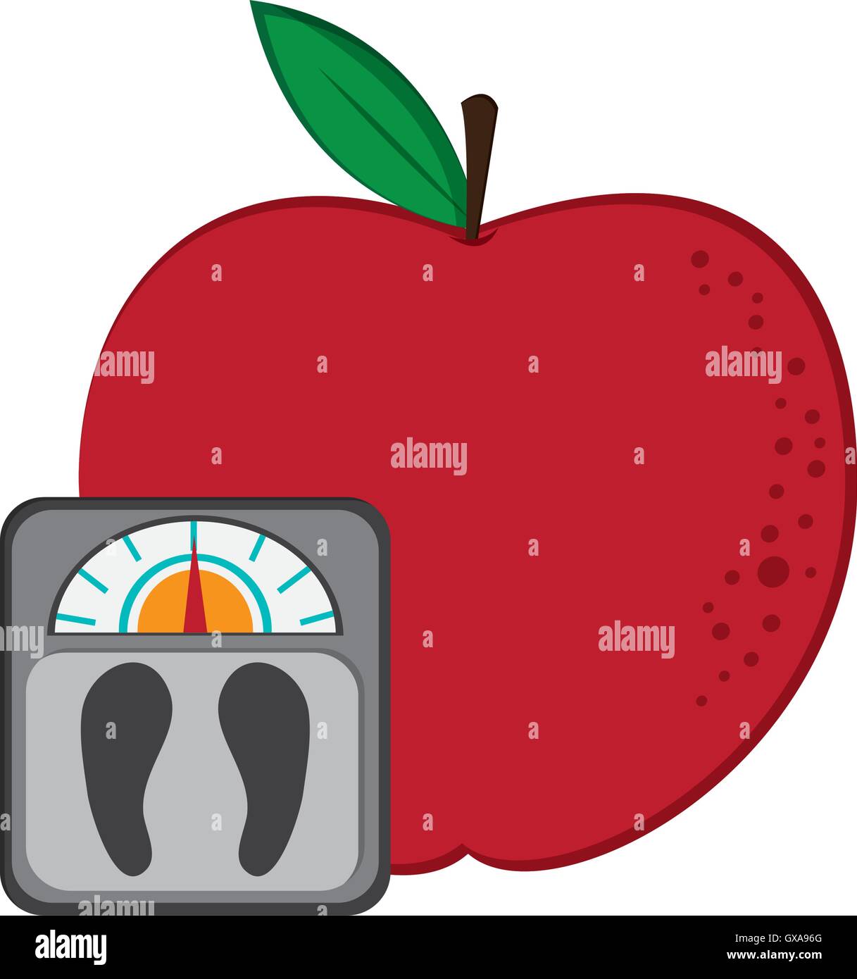 apple and weight scale icon Stock Vector Image & Art - Alamy