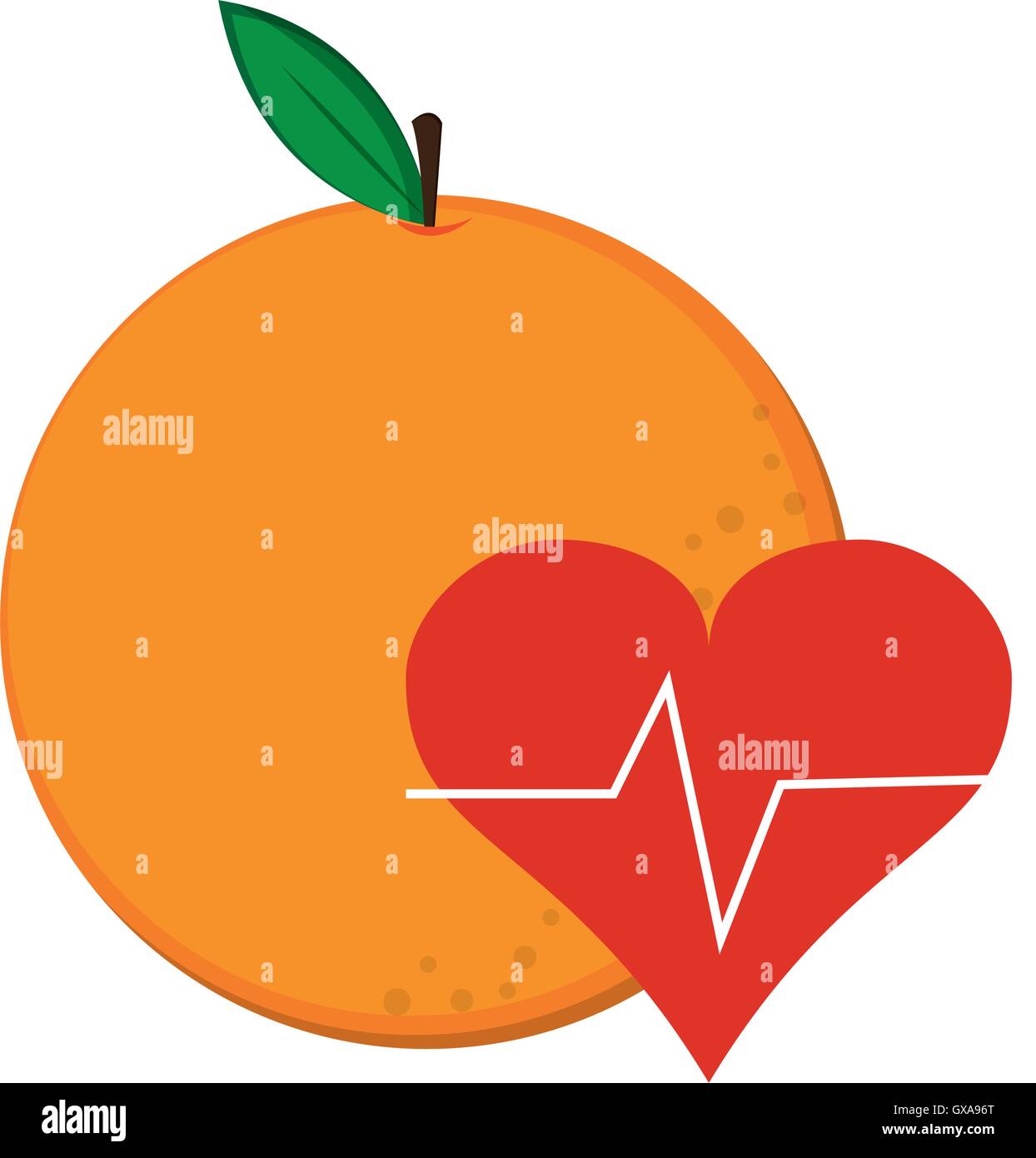 orange and heart cardiogram icon Stock Vector Image & Art - Alamy