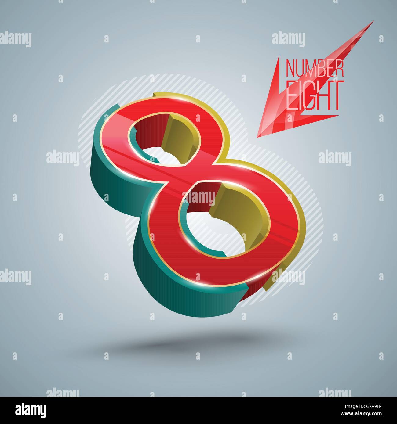 Vector Number 3D style. Vector illustration Stock Vector Image & Art ...