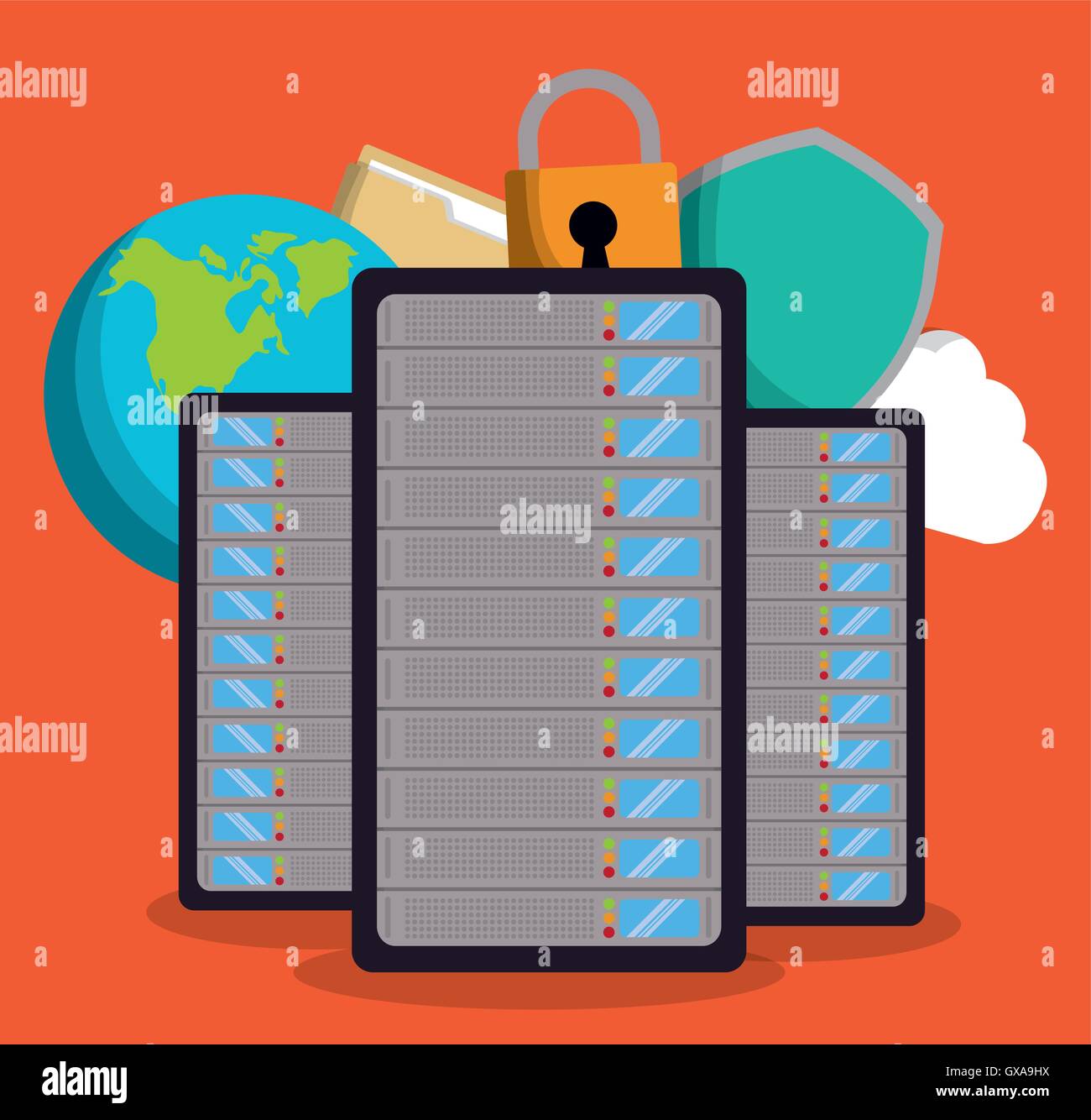 Data center and web hosting design Stock Vector Image & Art - Alamy