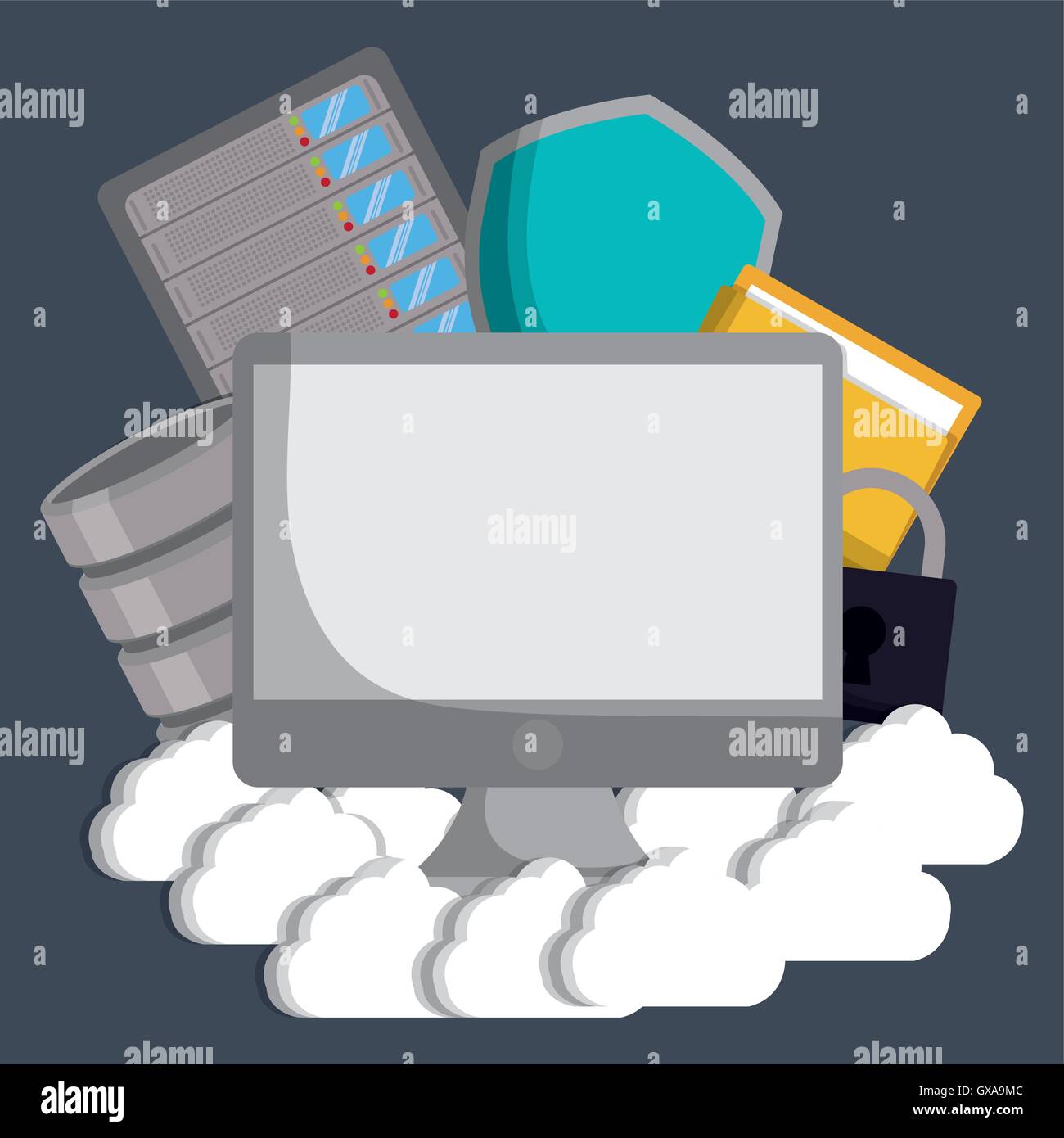 Web hosting file padlock data center hi-res stock photography and images - Alamy