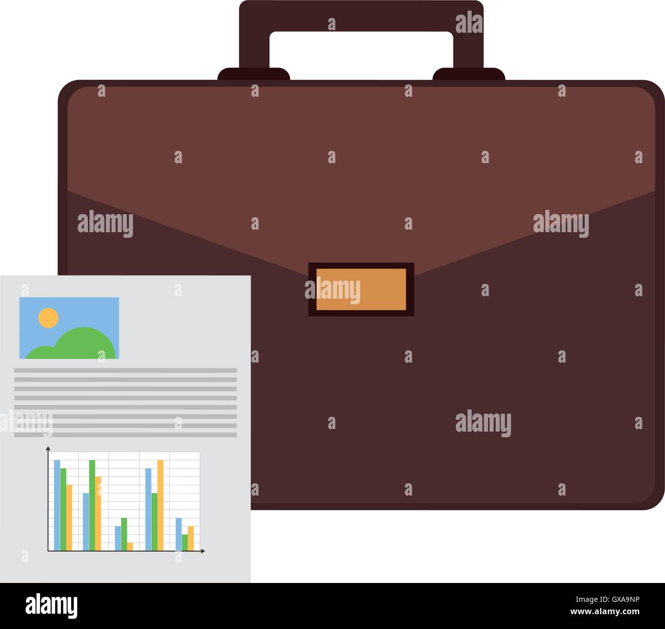 briefcase and graph chart icon Stock Vector Image & Art - Alamy