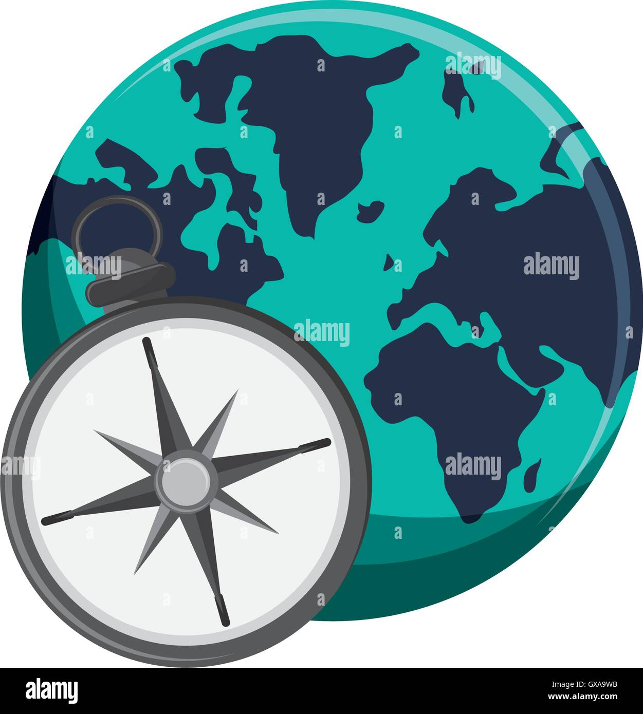 earth globe and compass icon Stock Vector Image & Art - Alamy